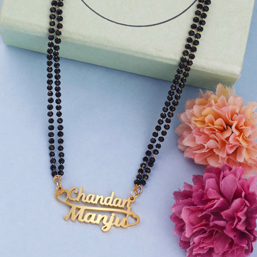 Traditional Mangalsutra with Personalised Couple Names | Premium Finis