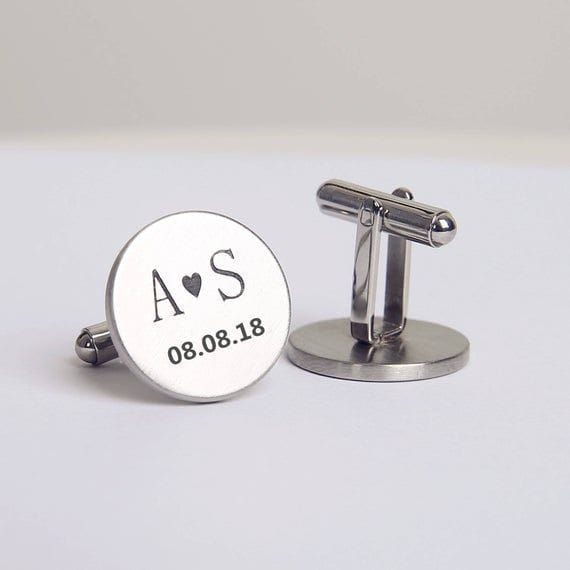 Customised cufflink / Engraved Name With Small Heart Cufflinks – Locket ...